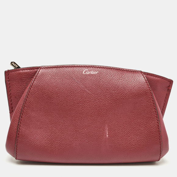 Cartier | Bags | Cartier Red Leather C De Clutch | Poshmark